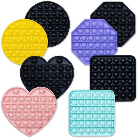 Push Pop Fidget Toy, 8-Pack Push Pop Bubble Fidget, Square and Octagon ...