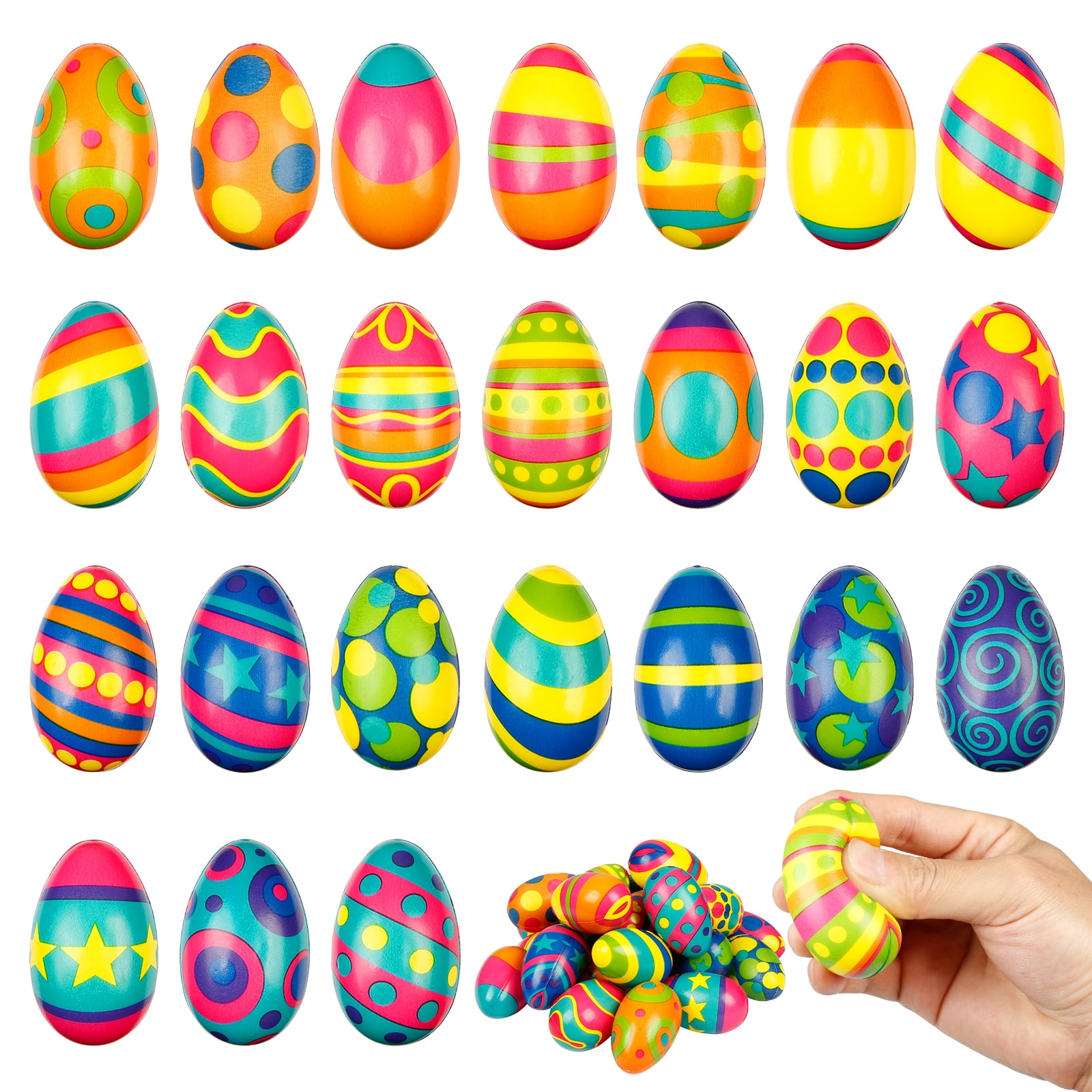 24 PCS Colorful and Squishy Eggs for Easter Eggs Hunt, Slow Rising ...