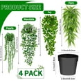 Artificial Hanging Plants for Shelf 4 Pack Faux Potted Greenery Faux ...