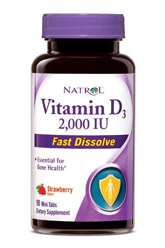 Natrol Vitamin D3 Wild Cherry - 2000 IU - 90 Mini Tablets - Walmart.com