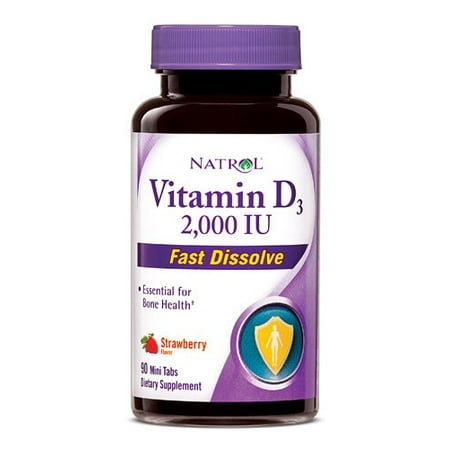 Natrol Vitamin D3 Strawberry 2000 IU Mini Tablets, 90 Ct - Walmart.com
