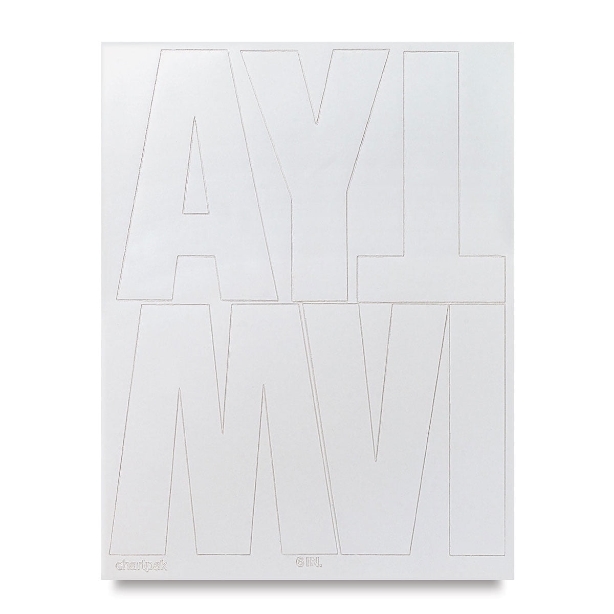 Chartpak Vinyl Letters - 6" Capital Letters, White - Walmart.com