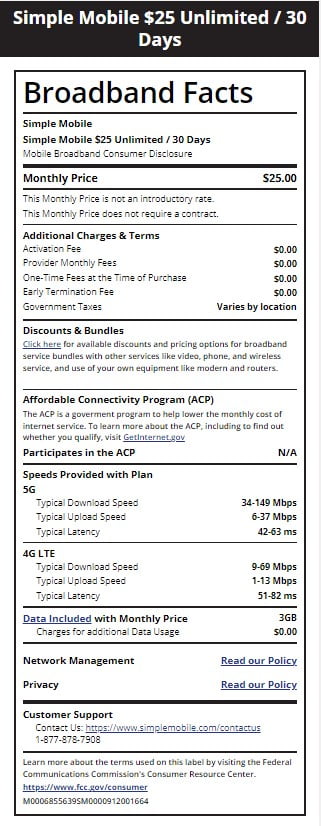 Simple Mobile $25 Unlimited Talk & Text 30-Day Prepaid Plan (15GB at ...