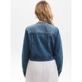 DARING DIVA Women's Collarless Button Down Long Sleeve Denim Jacket XL ...