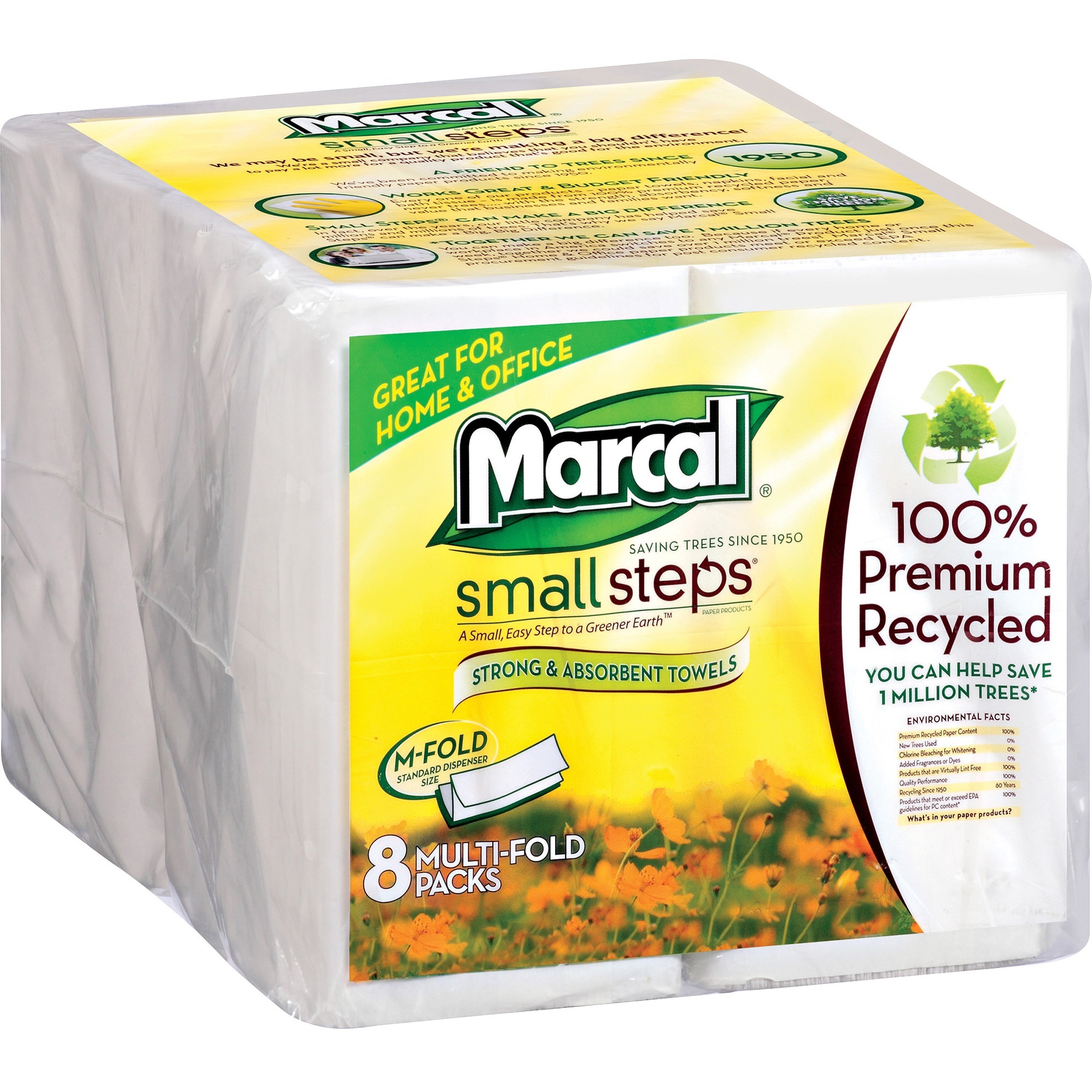 Marcal, MRC0672902, 100% Recycled, Multi-Fold Paper Towel, 2000 / Bag ...