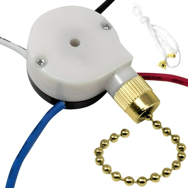 Zing Ear ZE-208S E89885 3 Speed 4 Wire Pull Chain Switch Replacement ...