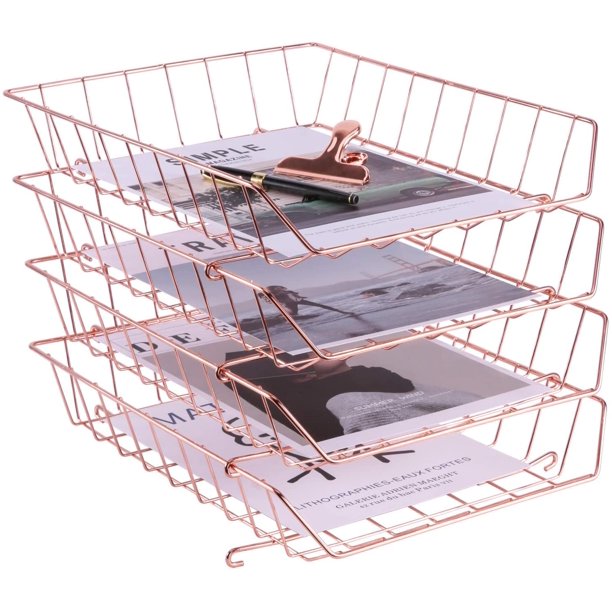 Stackable Mailbox, 4 Tier Desk File Organizer for Mails, Magazines ...