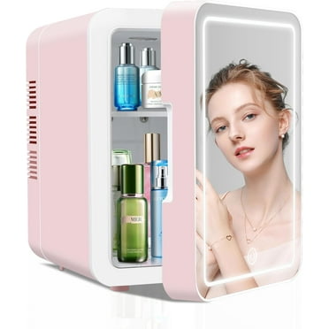 SATA Mini Skincare Fridge with Dimmable LED Mirror, 4Liter/6 Cans ...