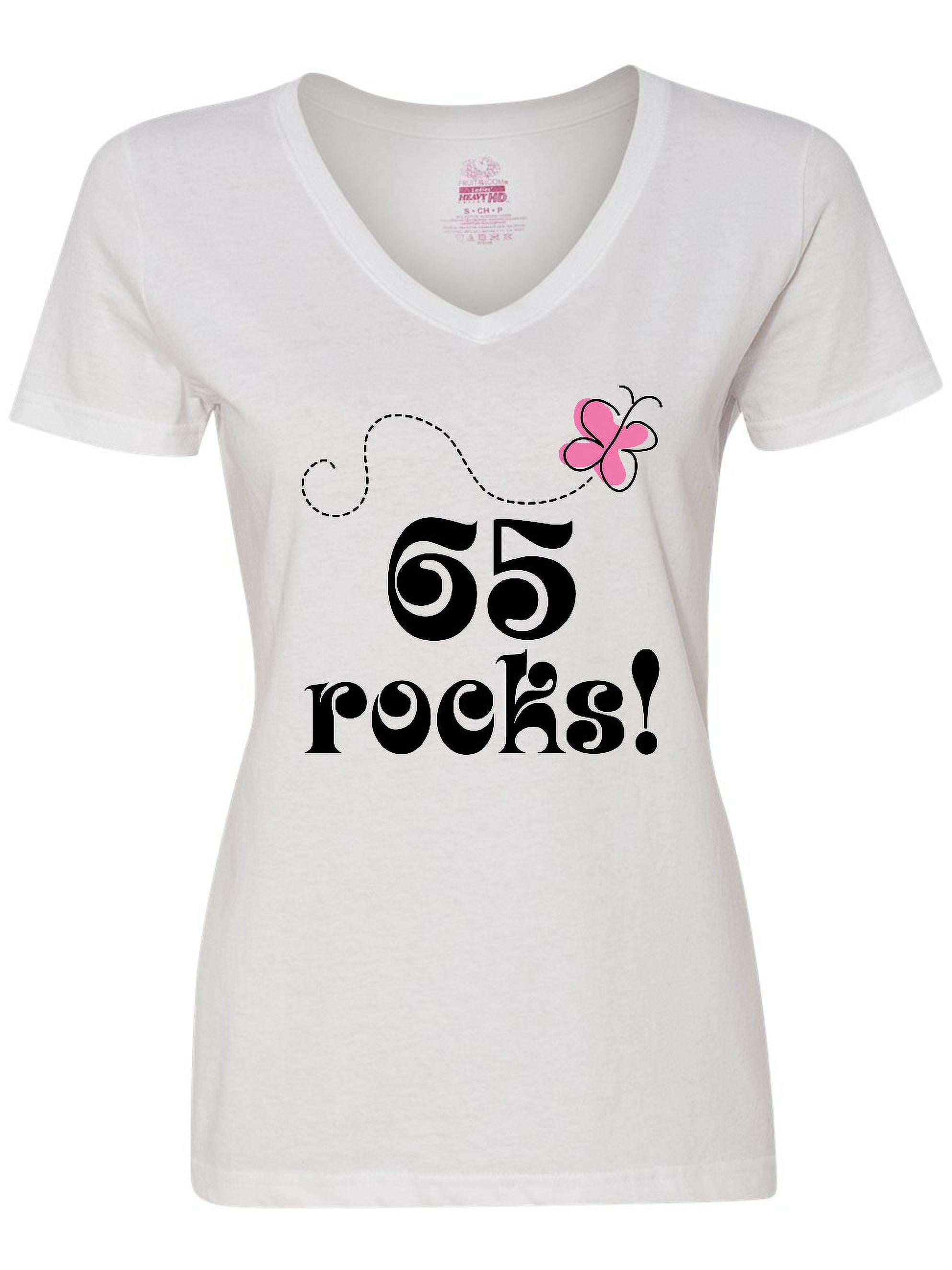 Inktastic 65th Birthday 65 Rocks Gift Women's V-Neck T-Shirt - Walmart.com