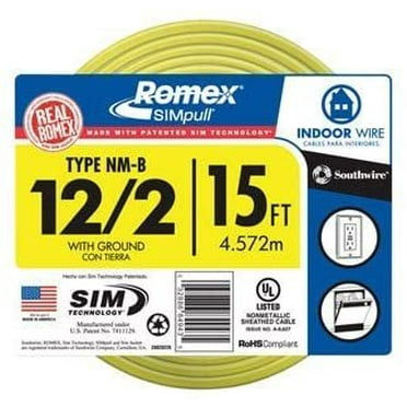 Romex Nm-B Non-Metallic Sheathed Cable With Ground, 12/2, 1000 Ft. Per ...