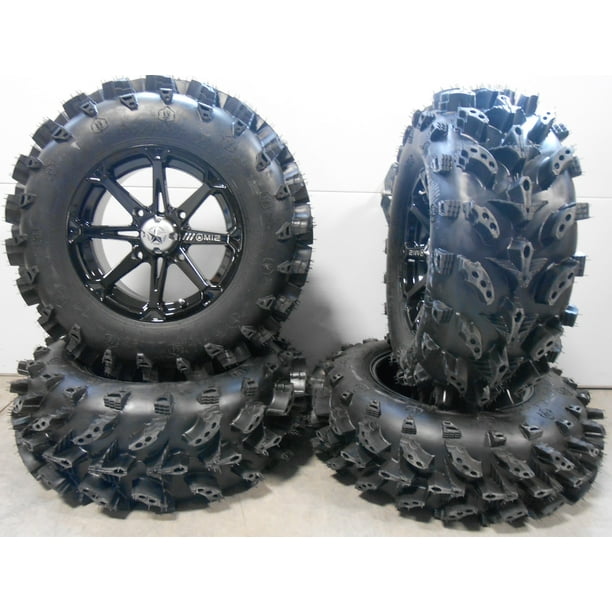 MSA Black Diesel 14" ATV Wheels 28" Swamp Lite Tires Can-Am Commander ...