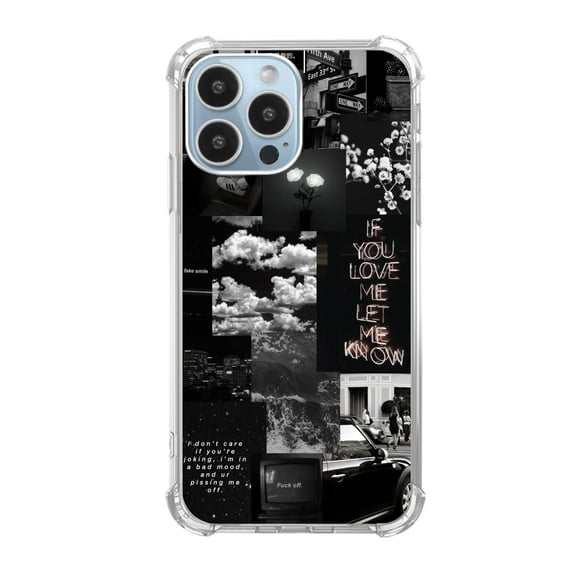 Black Collage Case Compatible with iPhone 13 Pro Max,Unique Art Design ...