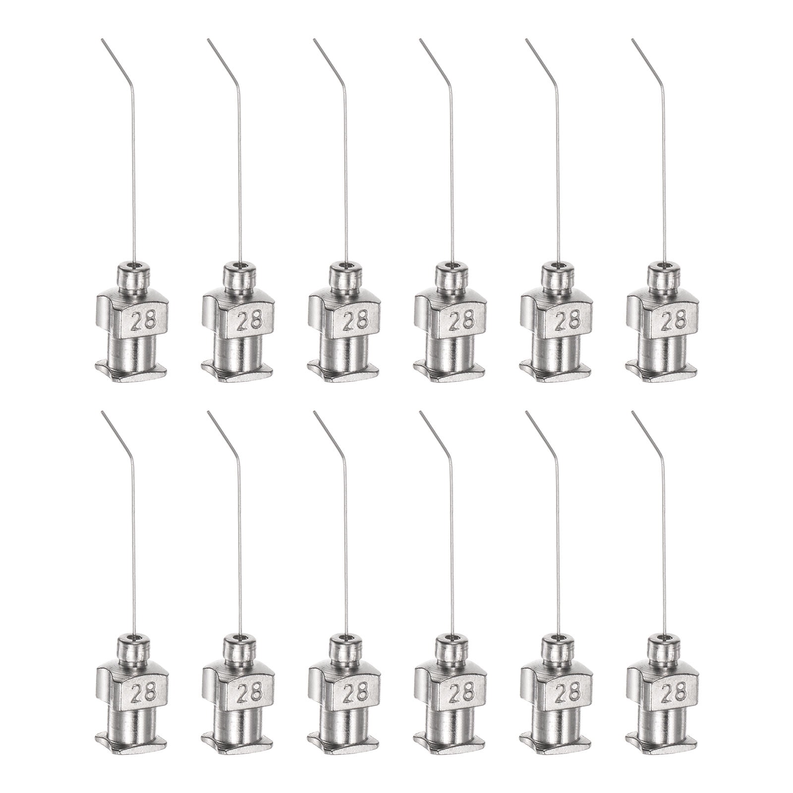 12pack Dispensing Needles, 28G 1" Stainless Steel Blunt Tip Bent ...