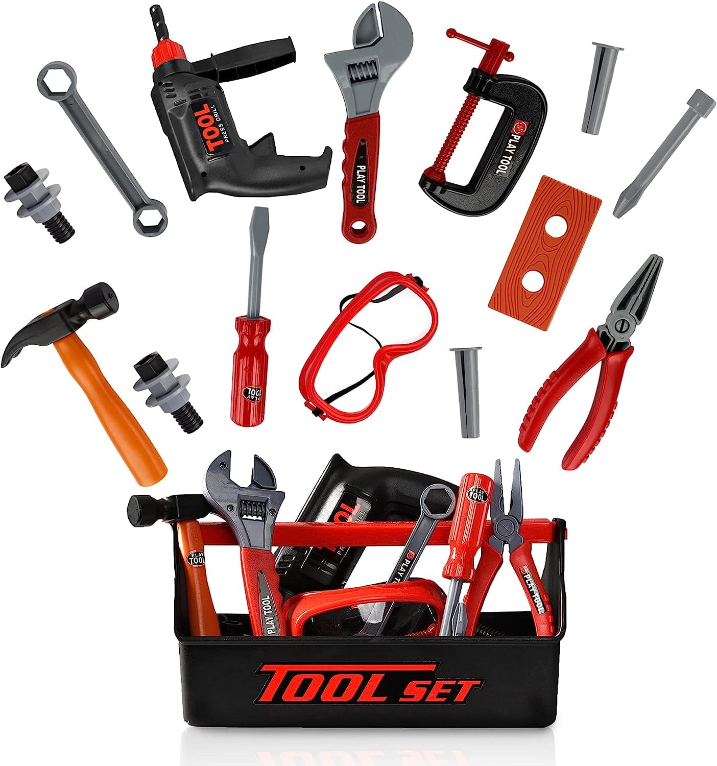 Playkidz Construction Tools Toy Playset for Kids 22-Pc Toddler Tool Set ...