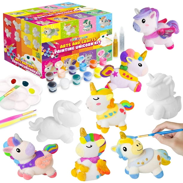 SpringFlower Unicorn Gift Toys for 3 4 5 6 7 8 Years Old Girls Unicorn Arts and Crafts Painting kit Including 8 Cute Looking Unicorn Figures DIY Creative Toy Gift for Kids Walmart