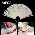50 Pcs Nail Swatch Sticks with Ring,Clear Fan-shaped Nail Art Practice ...