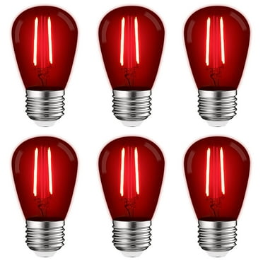 Luxrite 12-Pack S14 Edison LED Yellow Light Bulbs 0.5W Colored LED ...