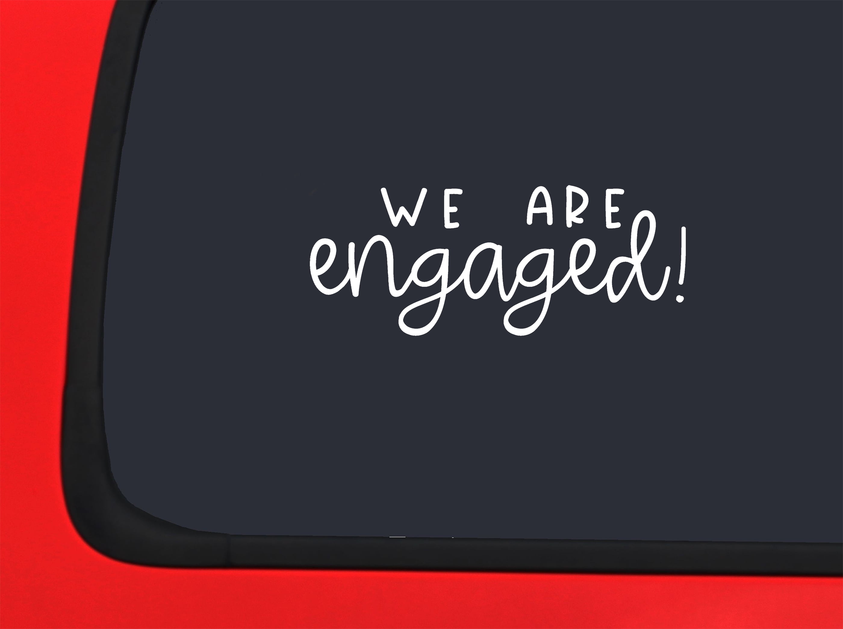 Car Sticker We Are Engaged! Dainty Love Couple Relationship Wedding Car ...