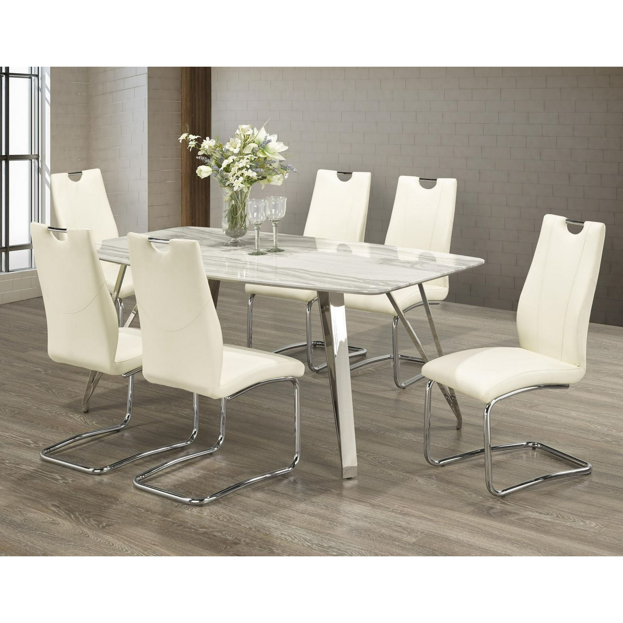 Click here for Brassex Tavern 7-Piece Dining Set  White prices