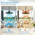 20" Outdoor Ceiling Fan with Light, IP65 Waterproof, Plug-In with Hook ...