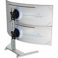 Atdec FREESTANDING Heavy Duty Dual Vertical Monitor Mount for Two Super ...