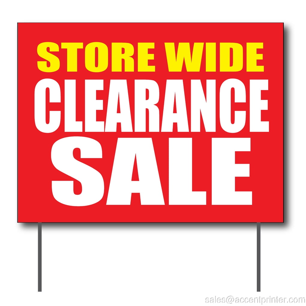 Storewide Clearance Sale Curbside Sign, 24"w x 18"h, Full Color Double ...