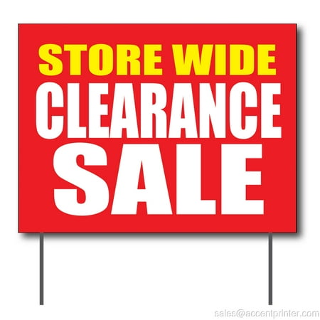 Storewide Clearance Sale Curbside Sign, 24"w x 18"h, Full Color Double ...