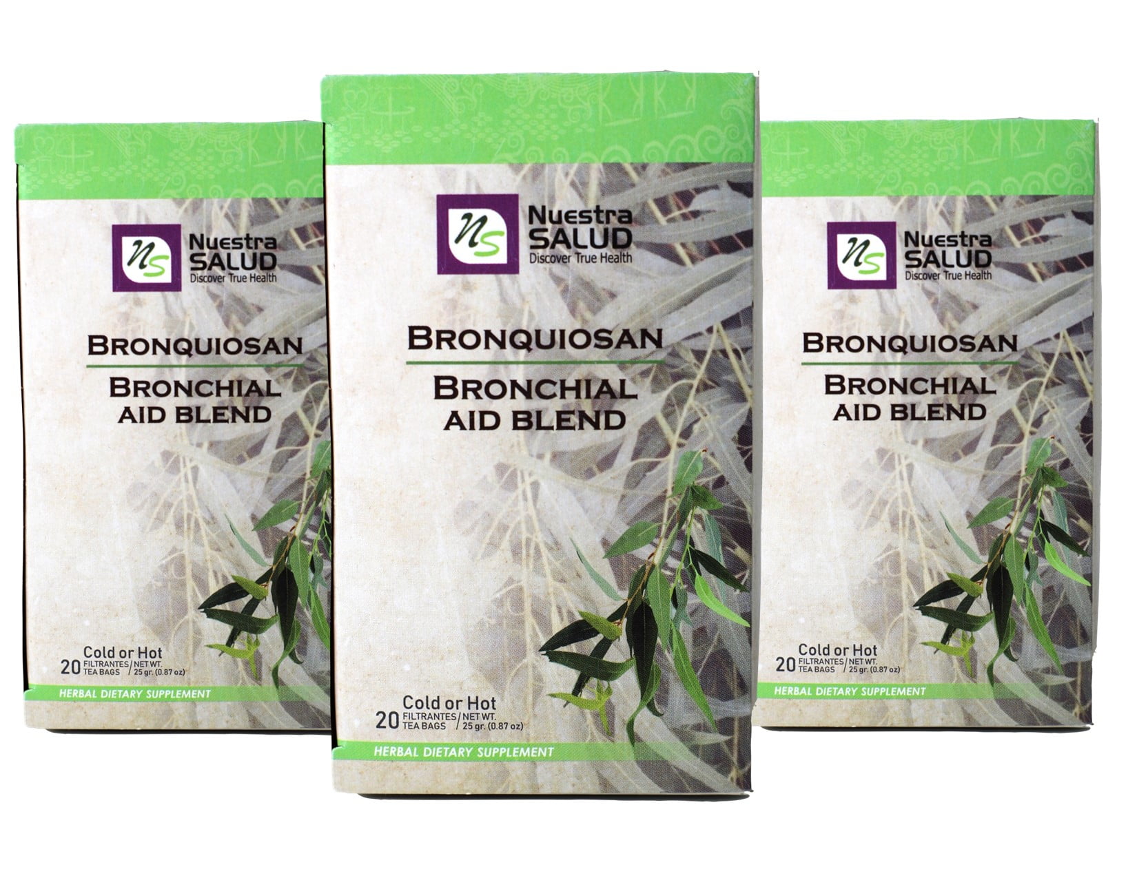 Bronchial Relief Blend Tea Bronquiosan Herbal Filter Value Pack 60 Tea ...
