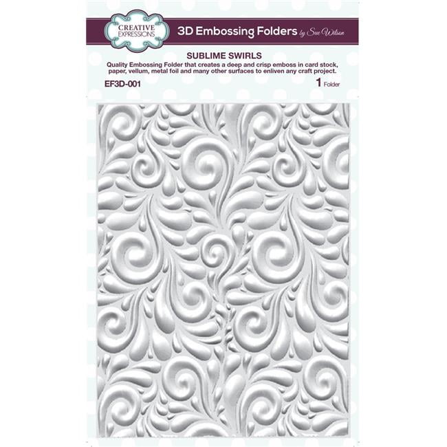 Creative Expressions 3D Embossing Folder 5.75"X7.5"-Sublime Swirls ...