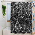 Abstract Floral Shower Curtains for Bathroom, Ethnic Black White ...