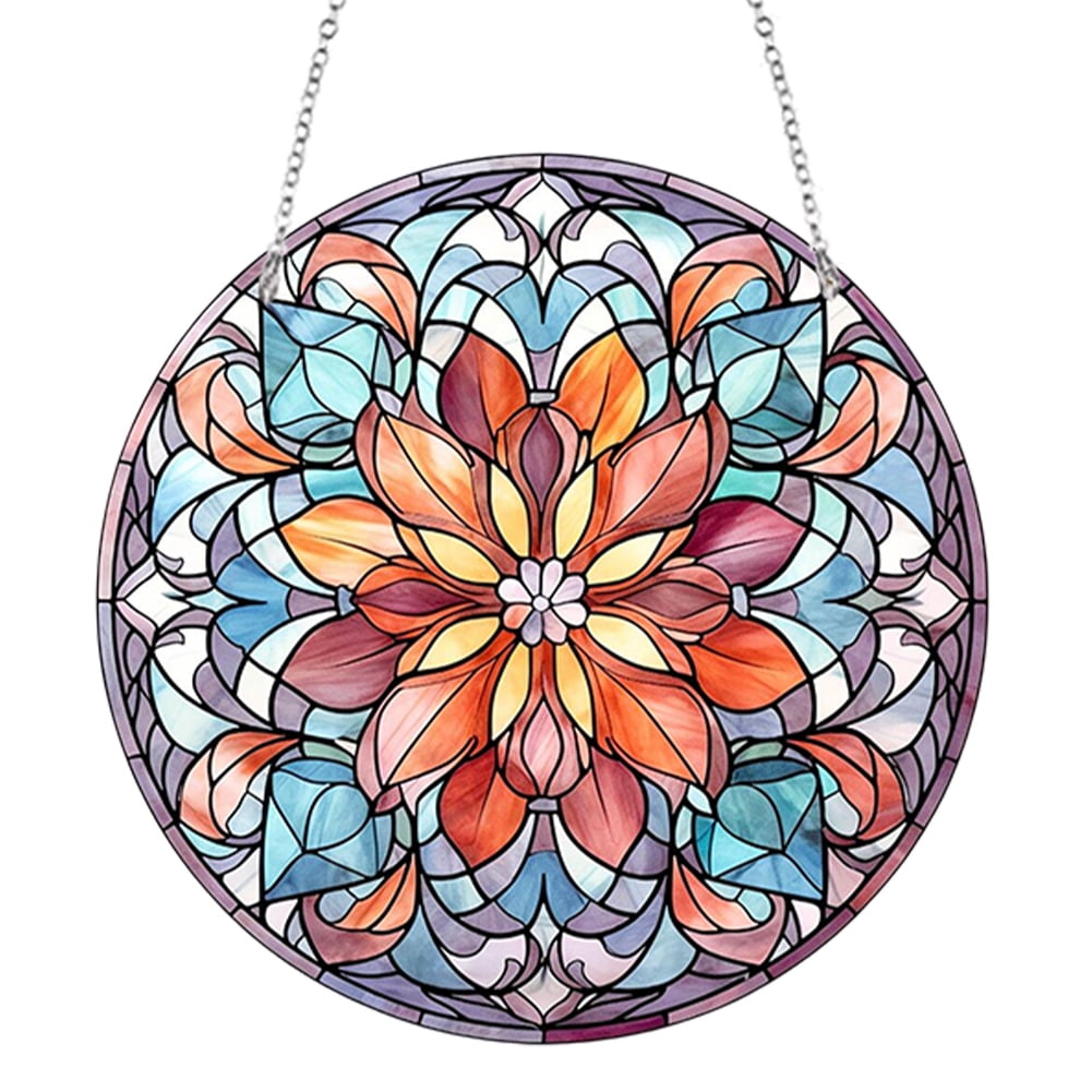 Vitral Acrílico Mandala Suncatcher Letrero para Puerta (20x20cm ...