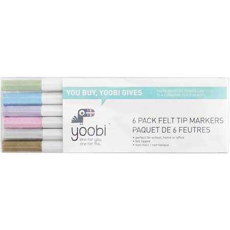 Yoobi | Felt Tip Metallic Marker Set | For Art, School & Office | Pink ...