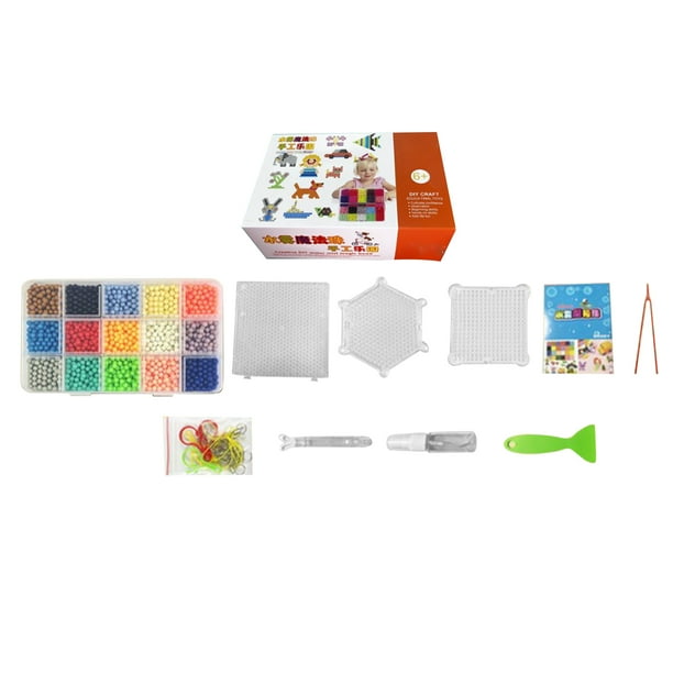 Water Fuse Beads Kit Educational 15 Colors 1500 Pcs DIY Puzzle Water ...