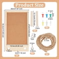 Cork Bulletin Board with 1Bundle Hemp Rope 2Pcs Wooden Column 2Pcs ...