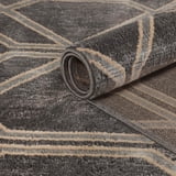 Superior Abner Geometric Diamond Indoor Runner - Grey - Durable ...