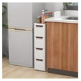 4-Drawer Narrow Storage Cabinet, Slim Rolling Cart, Mobile Plastic Cart ...