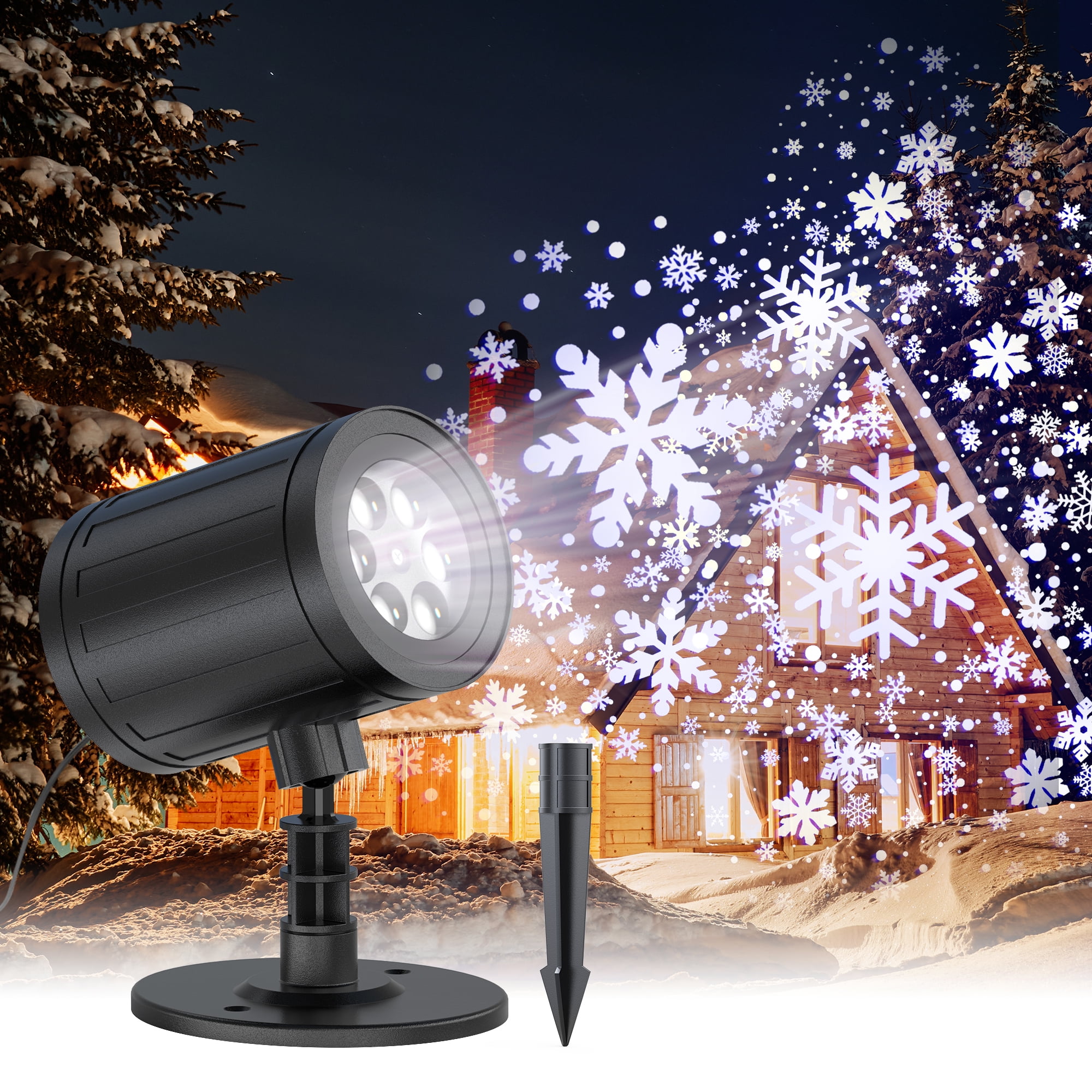 Christmas Snowflake Projector Lights, GYLEFY Snowfall LED Light ...