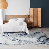Luxe Weavers Abstract Marble Blue 8x10 Area Rug for Living Room and ...
