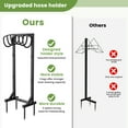 Outdoor Organizer Heavy Duty Metal Garden Hose Holder With 4 Spikes And 2 Tool Hooks