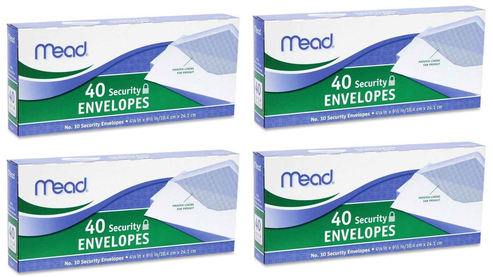 Mead Security Envelope, Pack of 4, 160 Envelopes - Walmart.com