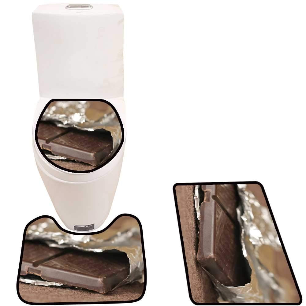 GOHAO Chocolate bar in Silver foil on Brown vas 3 Piece Bathroom Rugs ...