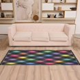 72x23.5 Runner Rug Non Slip Washable Neon Rainbow Checkered Pattern ...