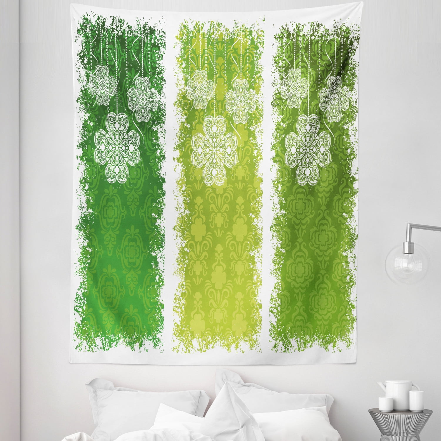 Irish Tapestry, Aged Vintage Antique on Green Toned Color Bands Celtic ...