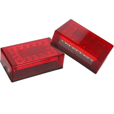 Partsam 6" Rectangular LED Combination Tail Lights Kit 12V LED Submersible Sealed Rectangular ...