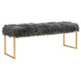 Safavieh Etta Faux Curly Sheepskin Bench, Multiple Colors - Walmart.com
