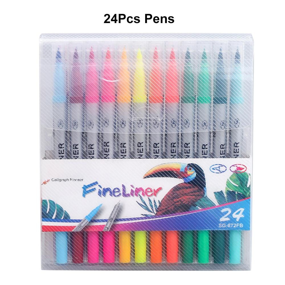 LeKing Dual Markers Brush Pen, Colored Pen Fine Point Art Marker ...