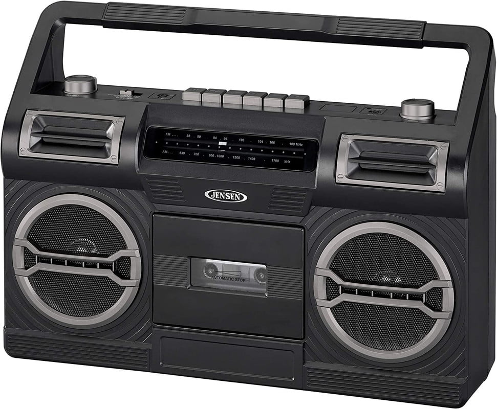 Jensen Cassette Tape Boombox, Black, MCR-500 - Walmart.com
