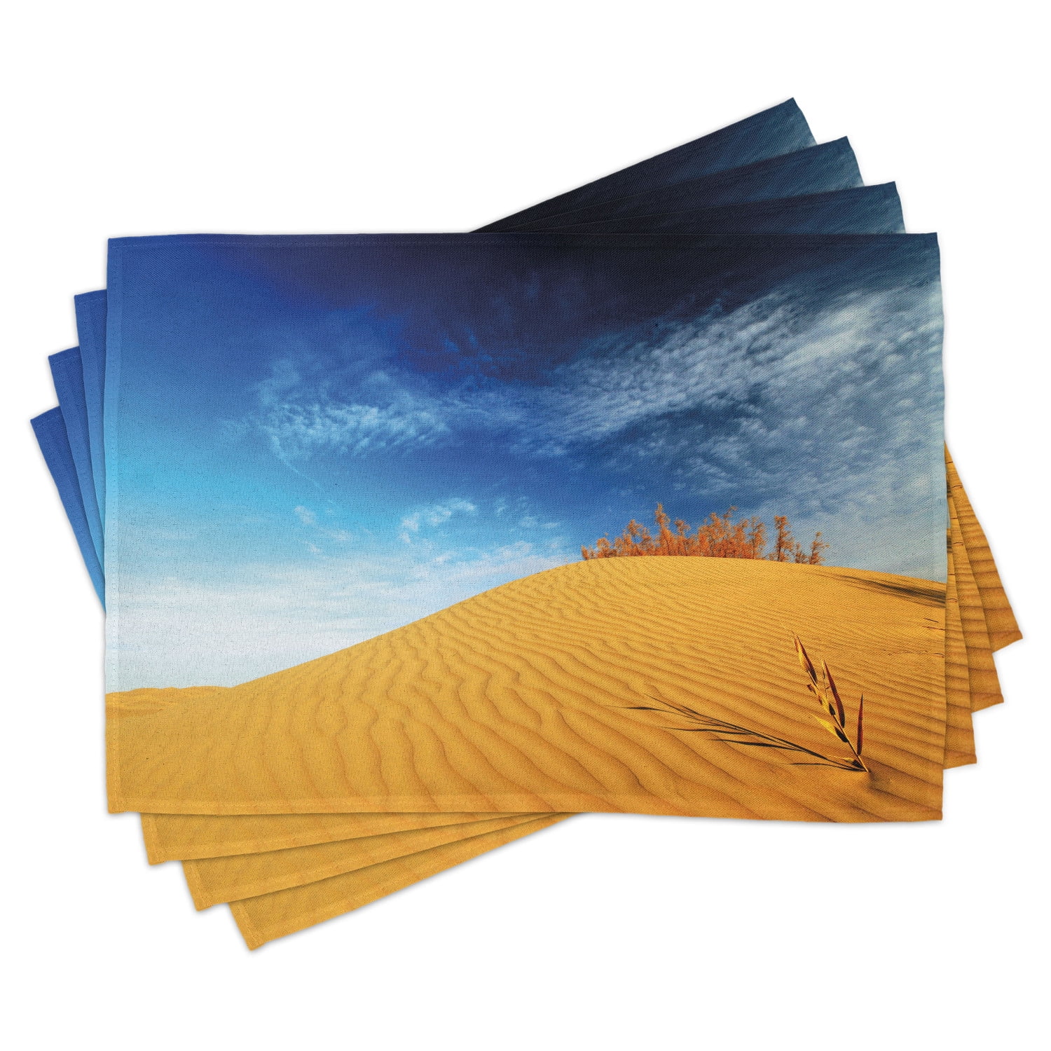 Ambesonne Landscape Place Mats Set of 4, Desert Sand Dunes, Standard ...