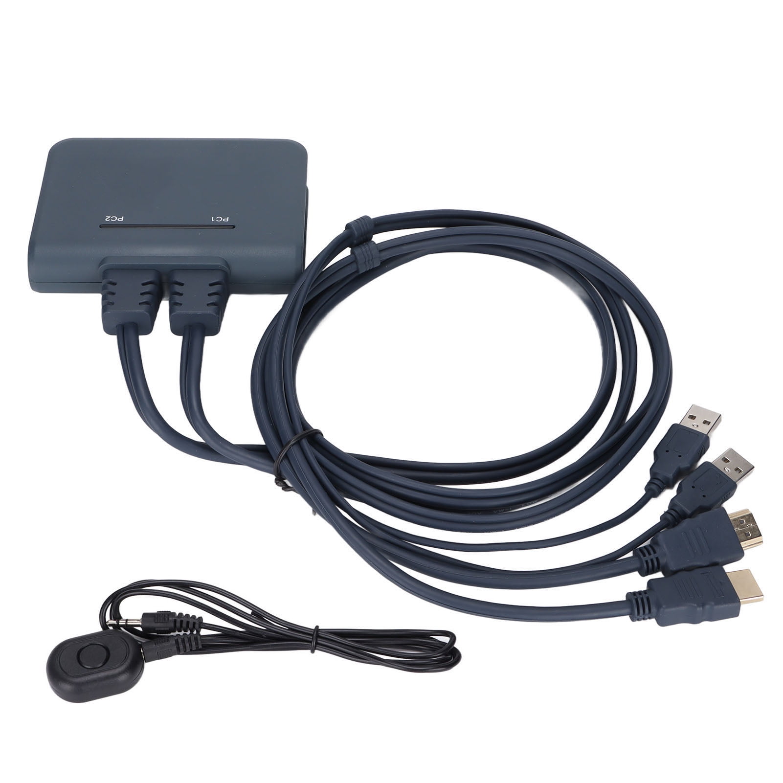 Conmutador KVM USB, 2 puertos, interfaz Multimedia HD con cable ...