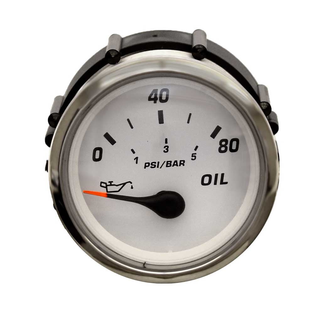 Faria Boat Oil Pressure Gauge GP5402A | Euro SS White Larson 2 Inch ...